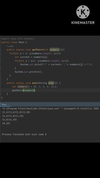 Print pairs in array in java #java - YouTube