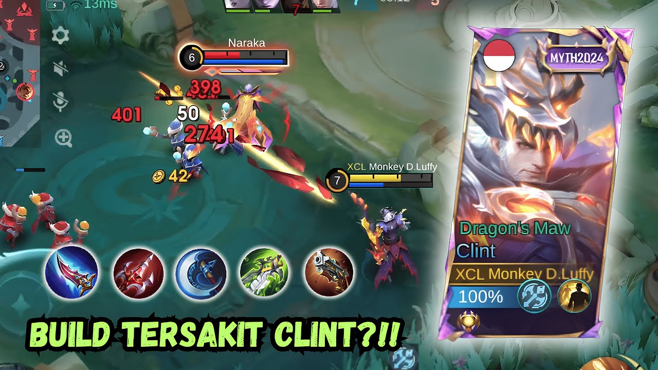 GAMEPLAY CLINT SKIN MYTHIC + FULL DAMAGE | MOBILE LEGEND - YouTube
