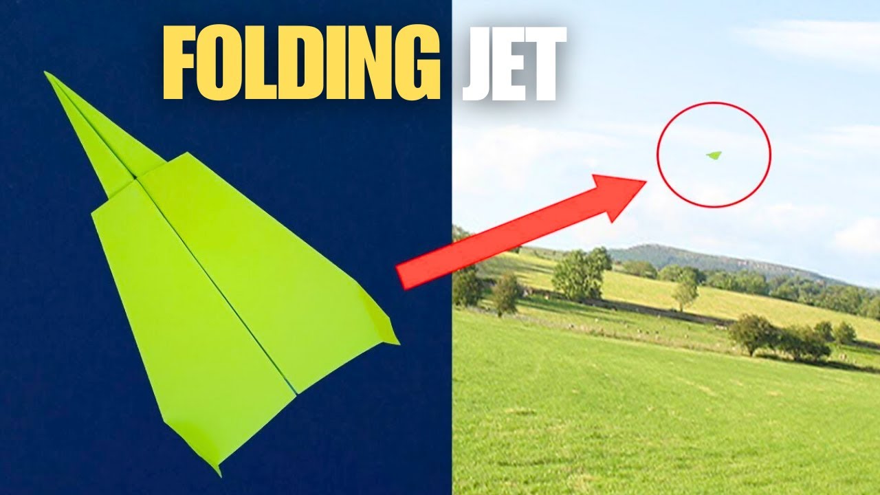 How to Fold World's Best Paper Airplane - ORIGAMI JET PAPER PLANE ...