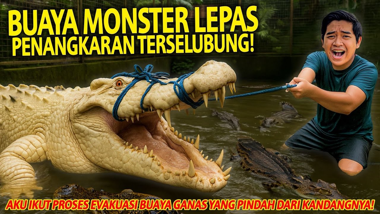 BUAYA MONSTER LEPAS! IKUT EVAKUASI PINDAH KANDANG DI PENANGKARAN BUAYA ...