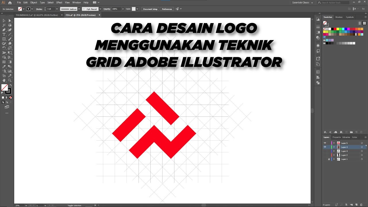 TUTORIAL MEMBUAT LOGO MENGGUNAKAN TEKNIK GRID ADOBE ILLUSTRATOR | 2023 - YouTube