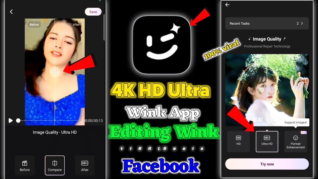 How to make Best 4K HD Ultra video edit wink app in wink App editing ...