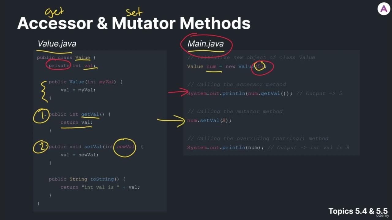 9 Accessor And Mutator Methods 720p Youtube