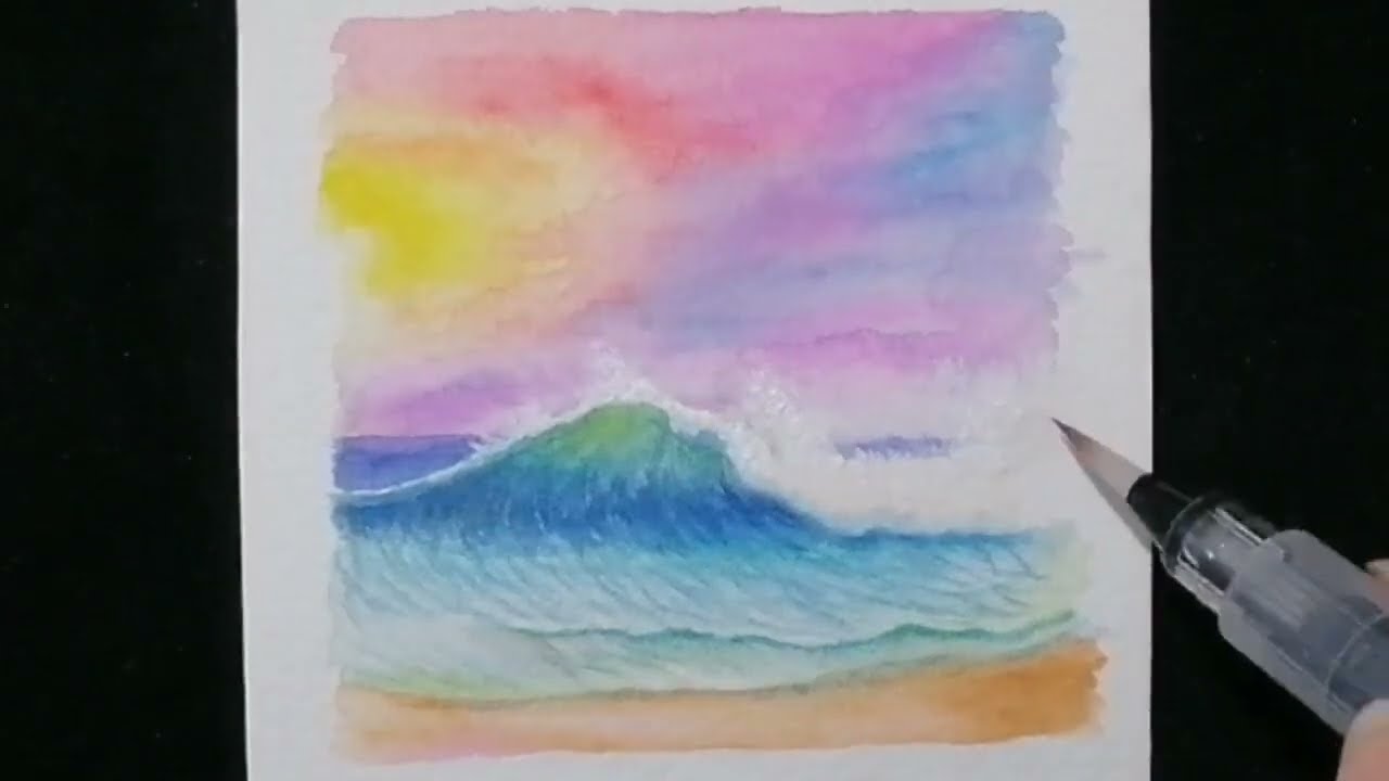 Sea in Watercolor (Técnica en acuarela "Olas del mar" Fabriano 200 gr ...