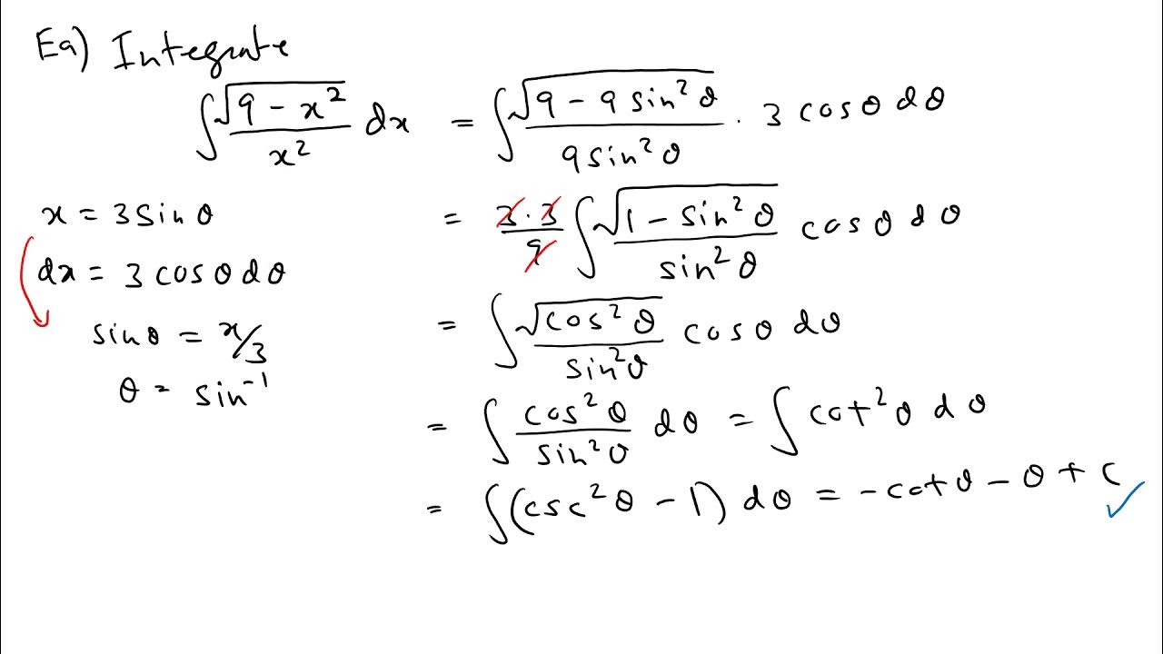 Calculus II | Exam Review | part 3 | Trigonometric Substitutions - YouTube