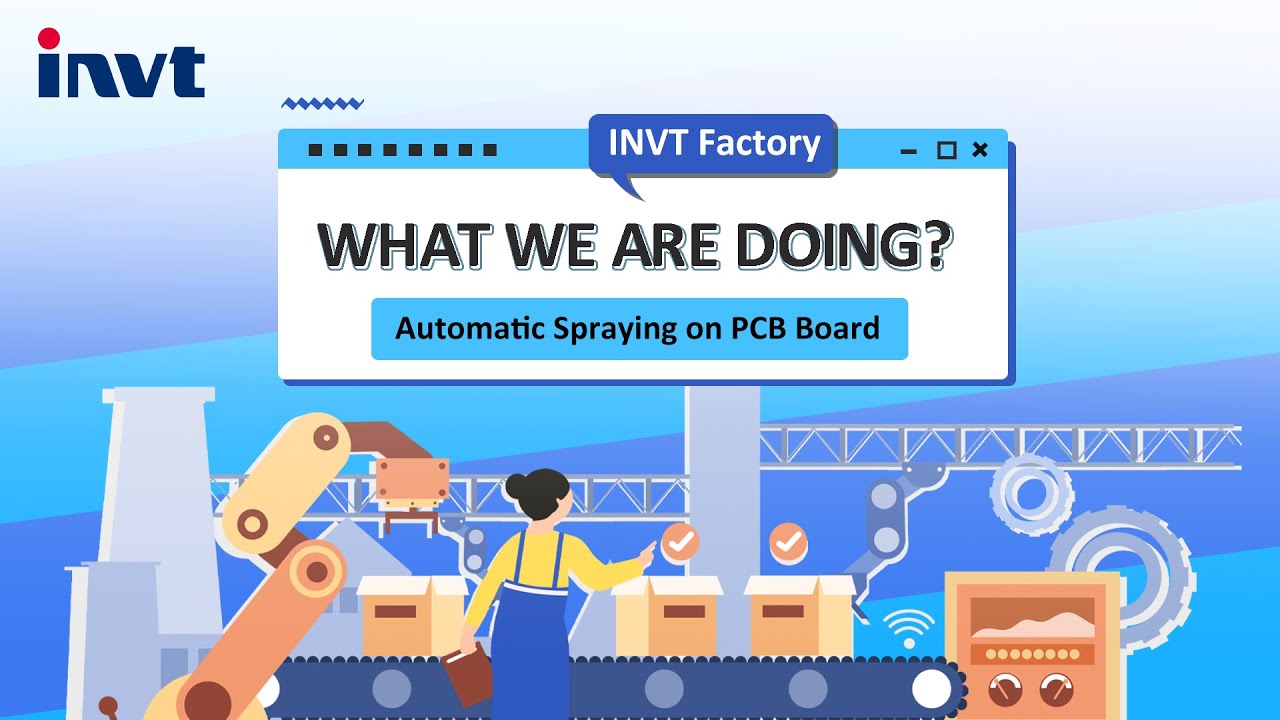 What is INVT factory busy with: PCB board automatic spraying - YouTube