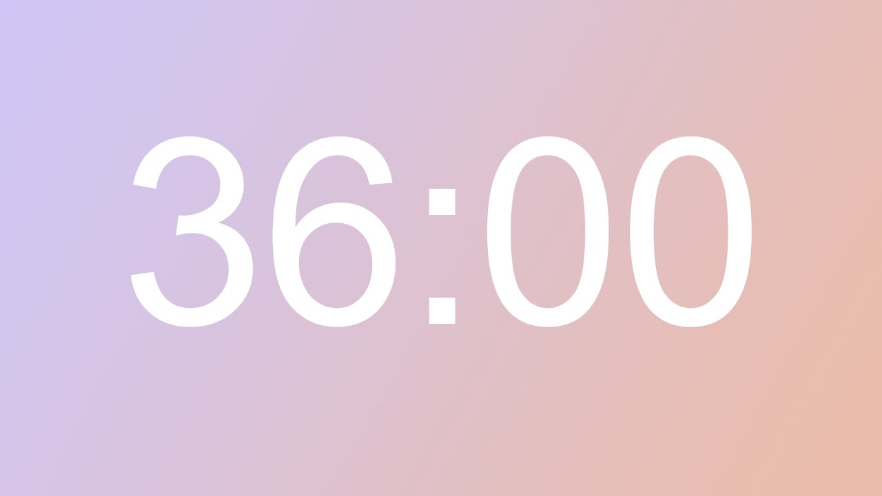 36 Minute Timer With Alarm - Alarmlı 36 Dakika Zamanlayıcı - YouTube
