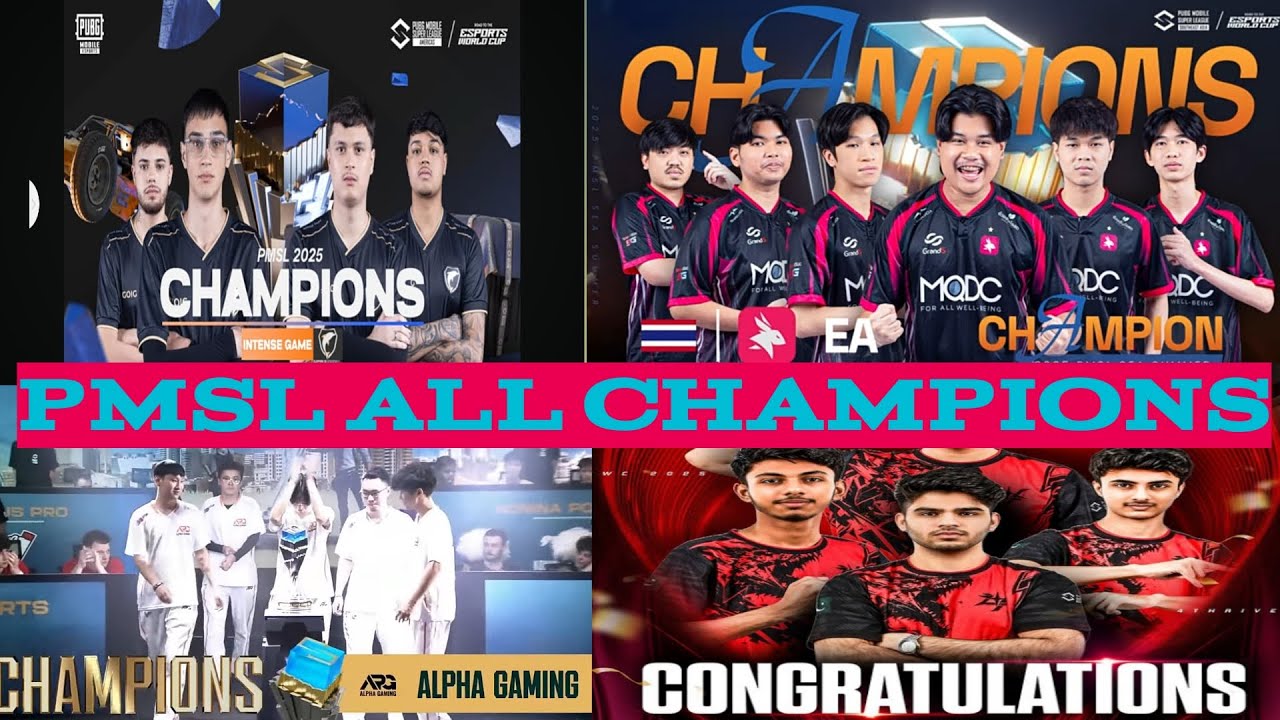 PMSL ALL CHAMPIONS 2025 .😯 QUALIFIED PMWC 2025 TEAM'S😲 /PUBG MOBILE ...