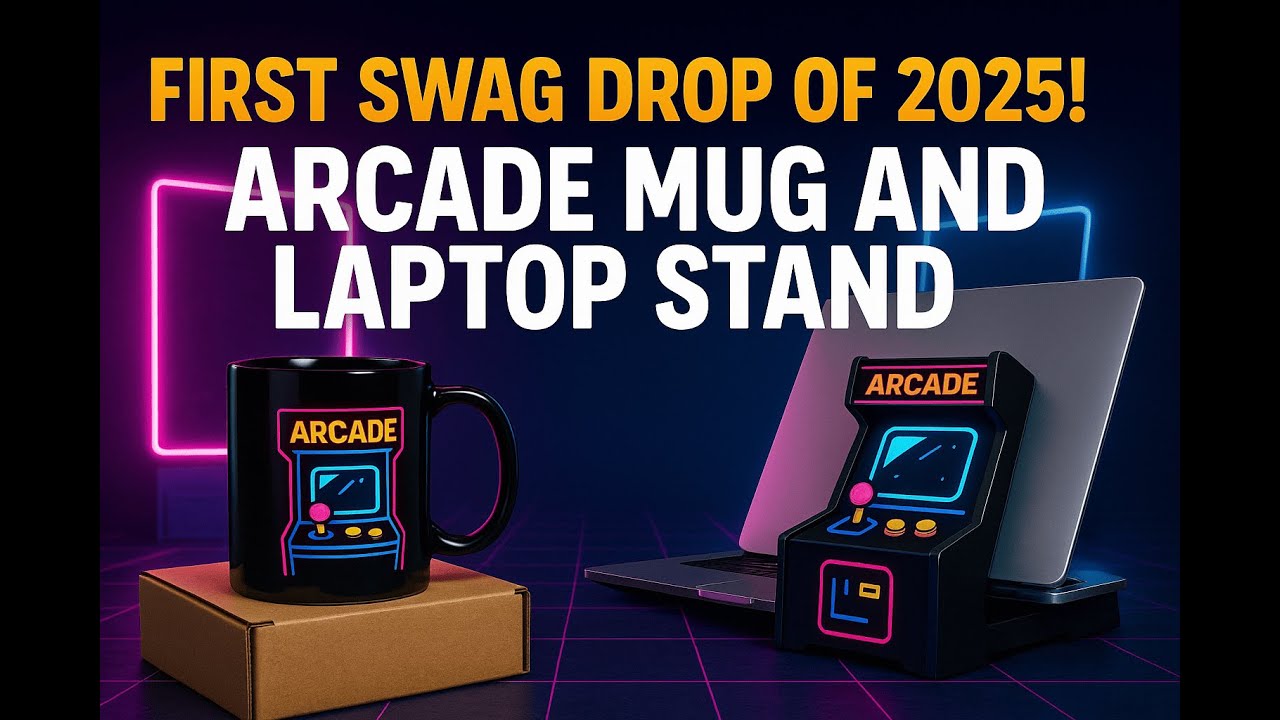 First Swag Drop of 2025! Check Out the Arcade Mug & Laptop Stand! # ...