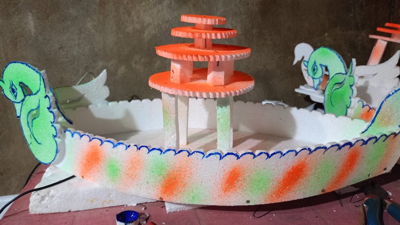 thermocol boat making ideas#thermocol boat design#boita making kartika ...