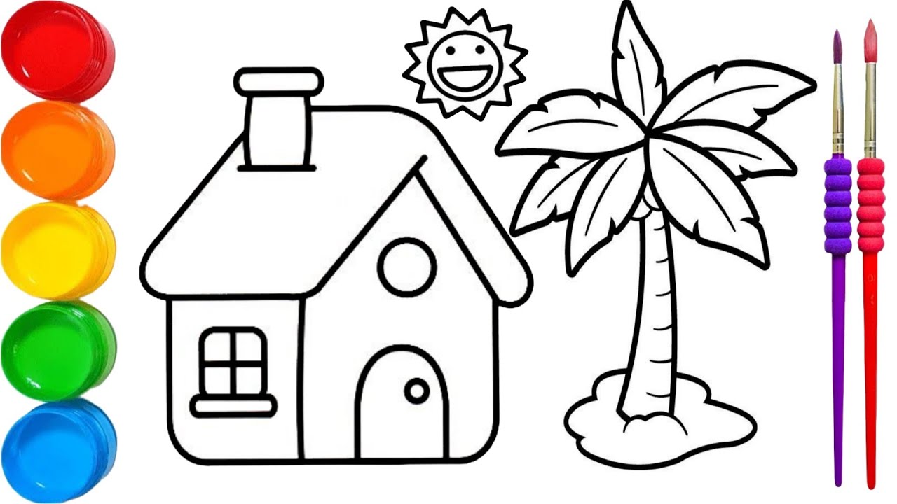How to draw House Easy Step By Step - YouTube