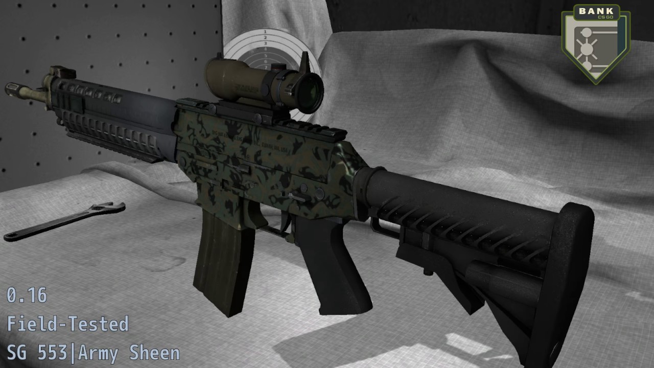 SG 553 Army Sheen - Skin Wear Preview - YouTube