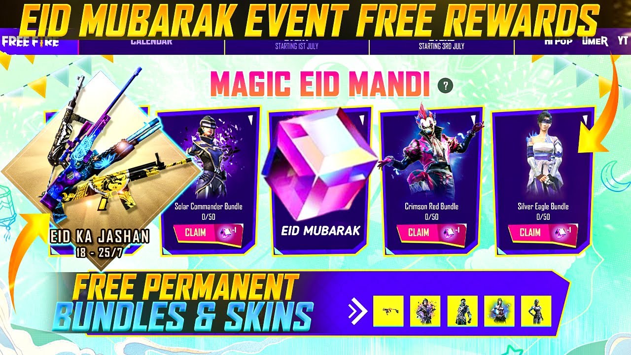 Free Fire Eid Mubarak Free Rewards || Free Magic Cube Free Fire || Free ...