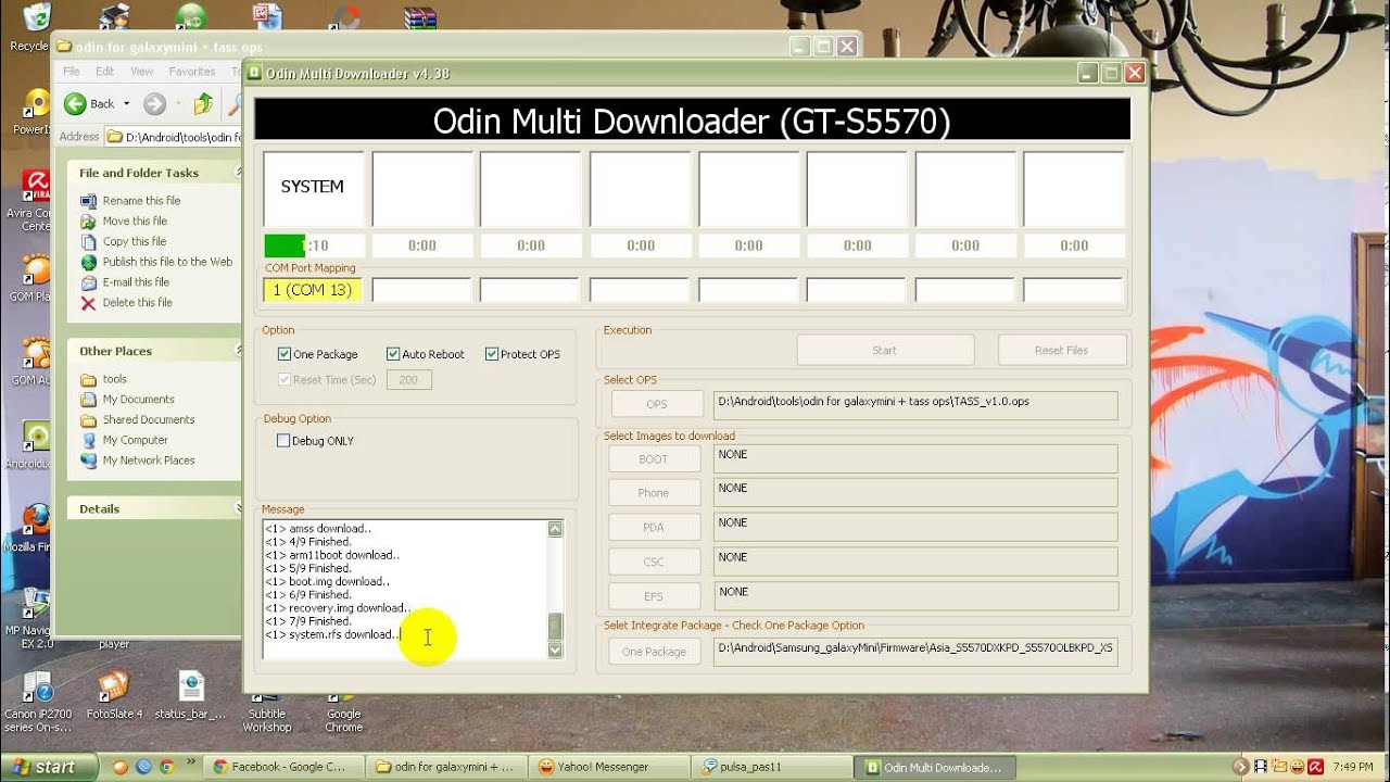 Flashing galaxy mini via odin multi downloader DXKPD asian firmware ...