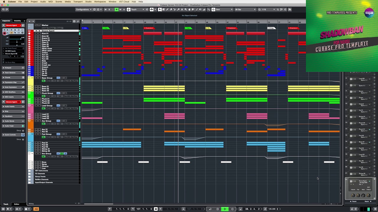 Pop/House Cubase 10 Pro Template Shadowban - YouTube
