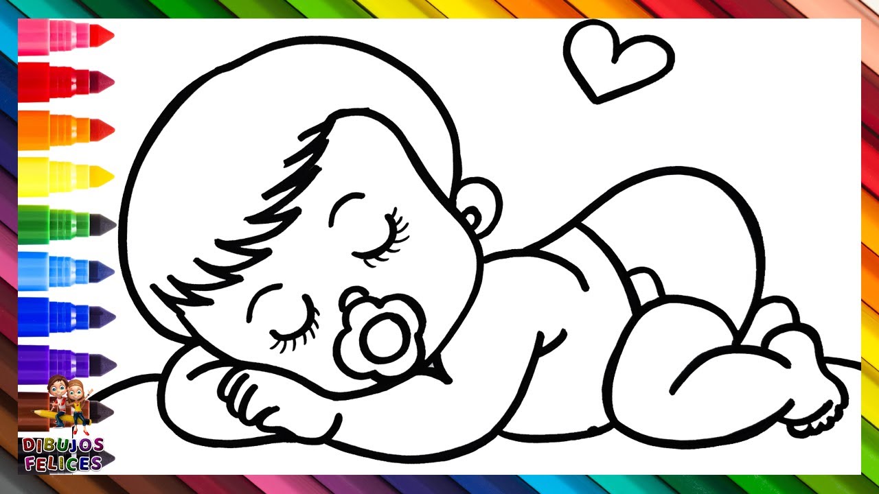 Dibuja Y Colorea Un Lindo Bebé 👶🍼🌈 Dibujos Para Niños Youtube