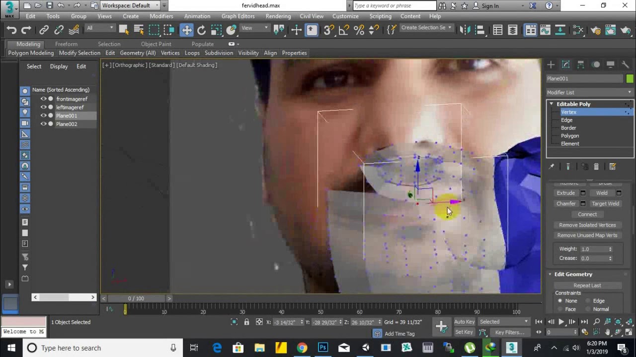 Speed Modeling Character Head In 3ds Max For Unity Game Character #17 ...