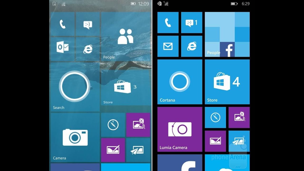 Windows 10 Mobile vs Windows Phone 8 на одном телефоне - YouTube