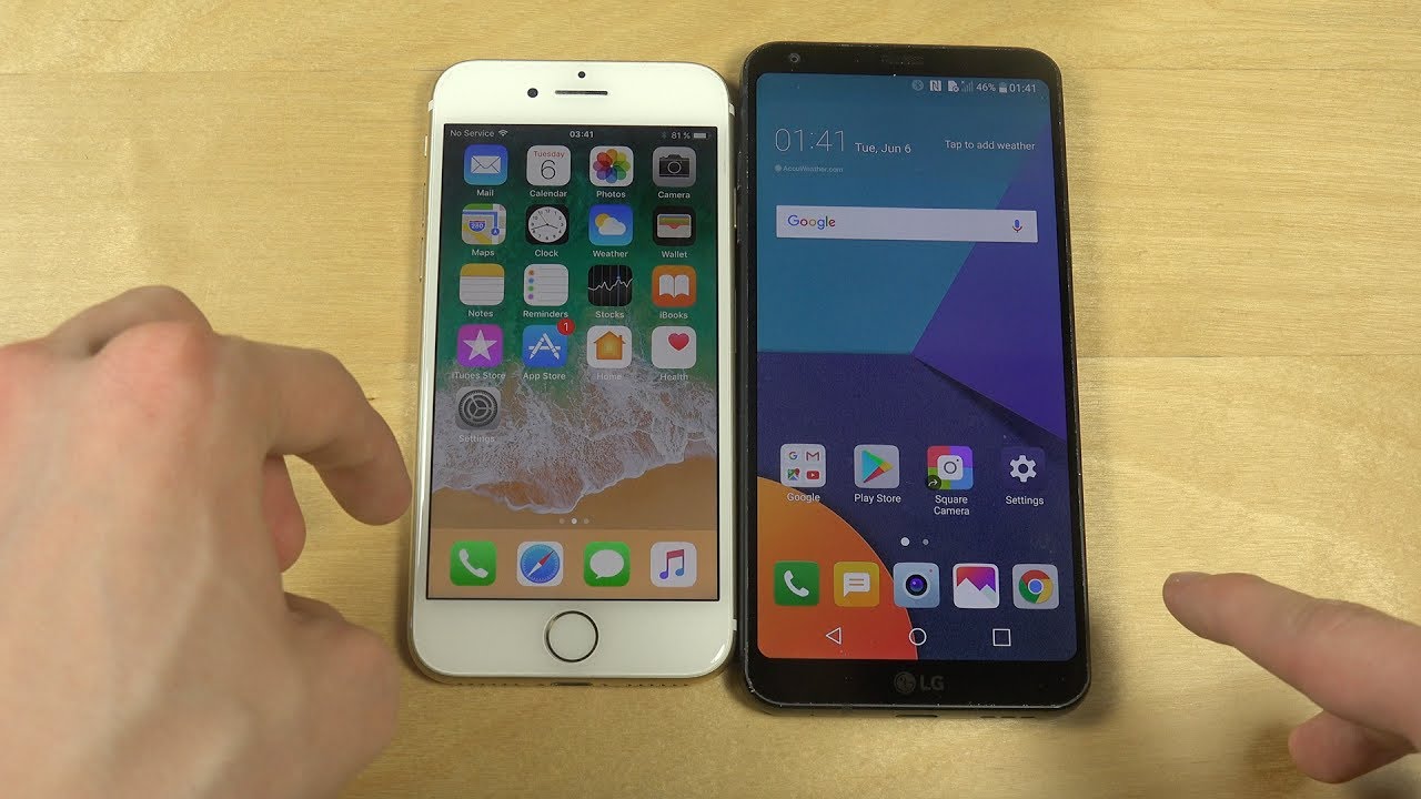 iPhone 7 iOS 11 Beta vs. LG G6 Android 7.0 - Which Is Faster? - YouTube