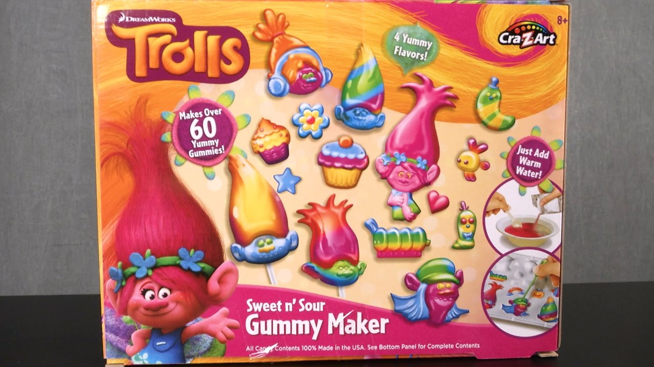 Trolls Sweet n' Sour Gummy Maker from Cra-Z-Art - YouTube
