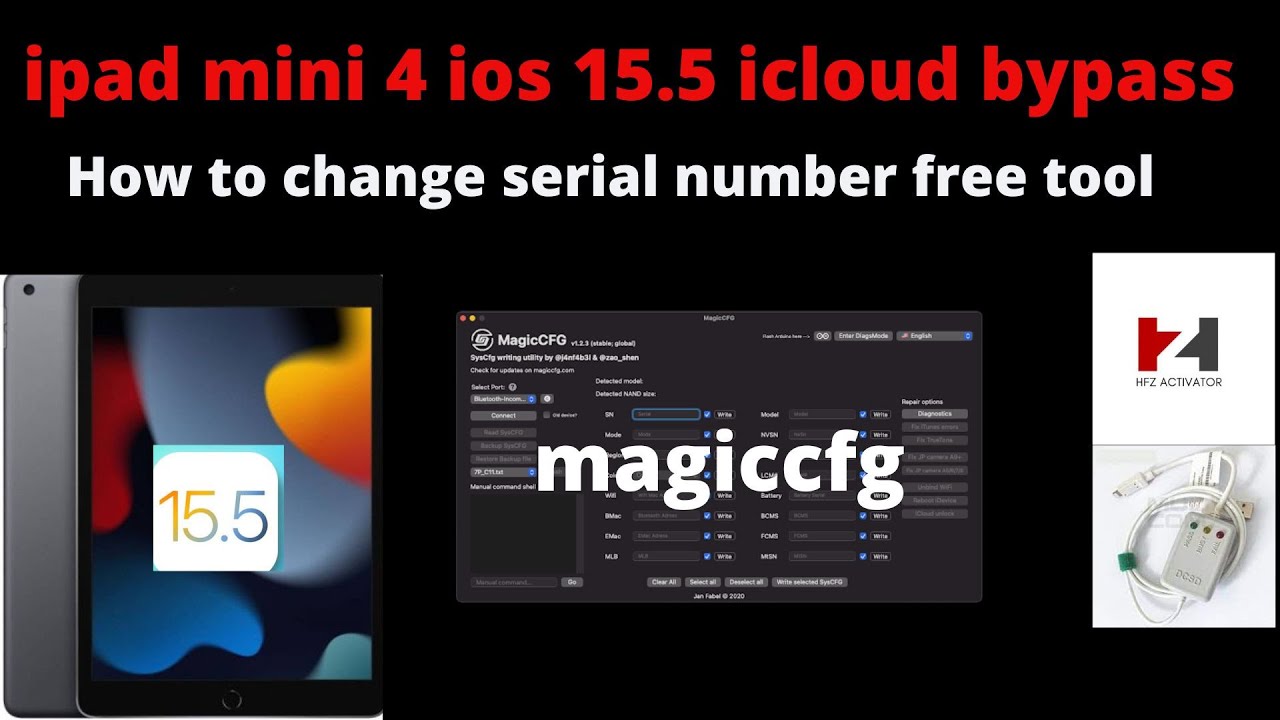 ipad mini 4 icloud bypass and how to change serial number // ipad mini ...