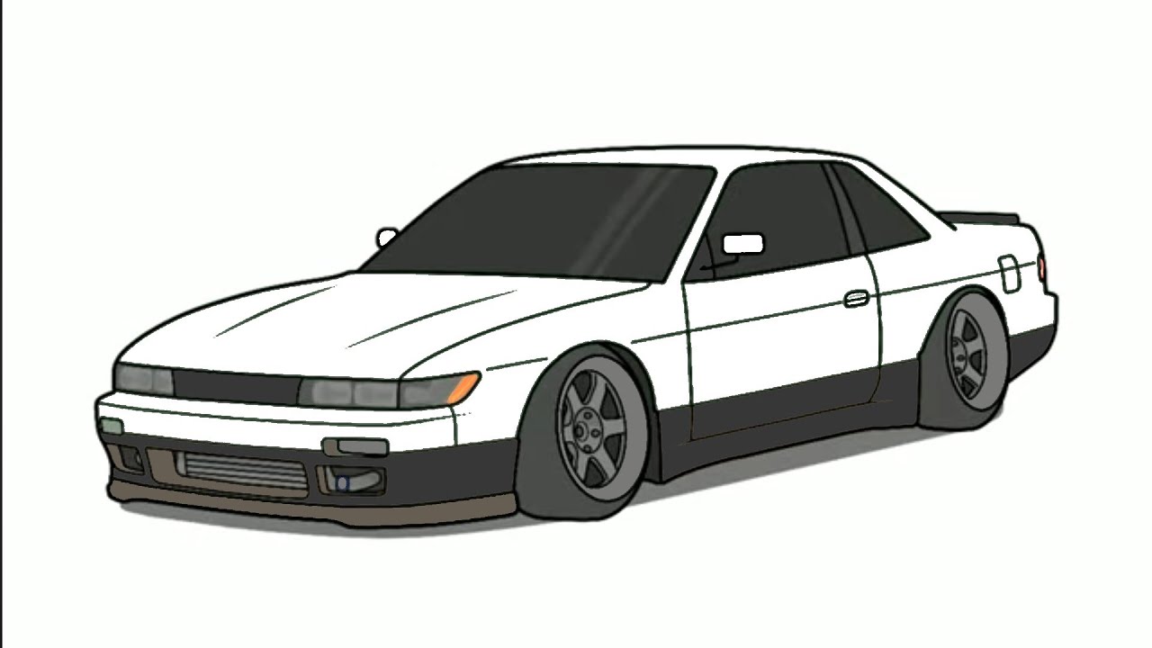 How to draw a NISSAN SALVIA S13/ drawing nissan step by step - YouTube