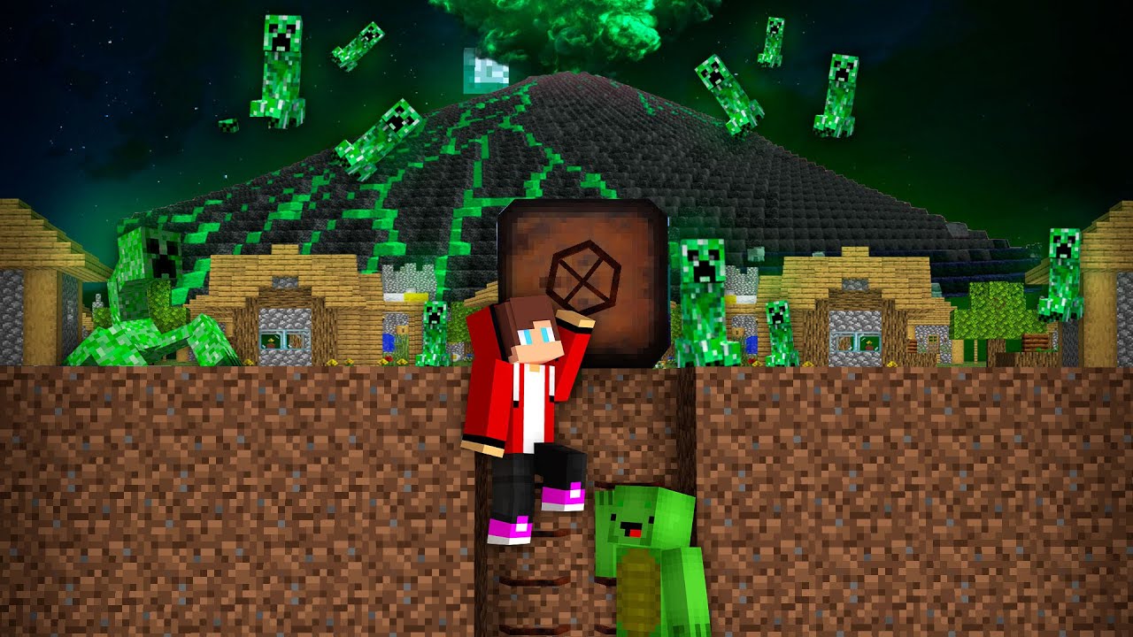 EPIC CREEPER VOLCANO vs Doomsday Bunker In Minecraft - Maizen JJ and Mikey challenge - YouTube
