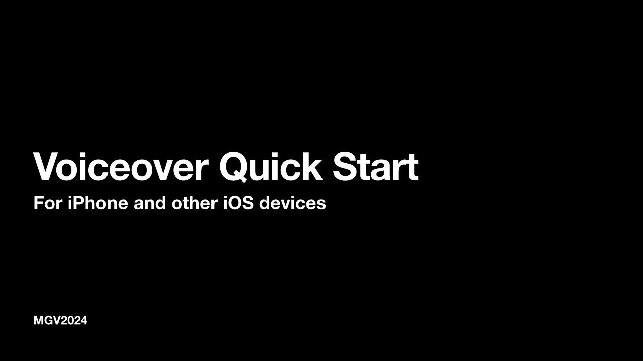 Voiceover Quick Start Primer: iPhone, iOS, and iPad OS - YouTube