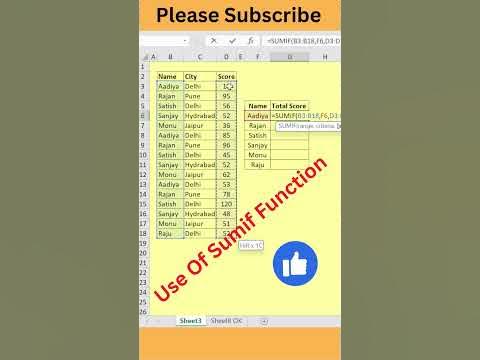 Use Of SUMIF Function In Excel #excel #shortsfeed #exceltips #exceltutorial #shorts # ...