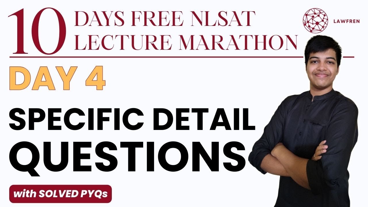 NLSAT Part A : Specific Detail Questions | with solved PYQs | 10 Days ...