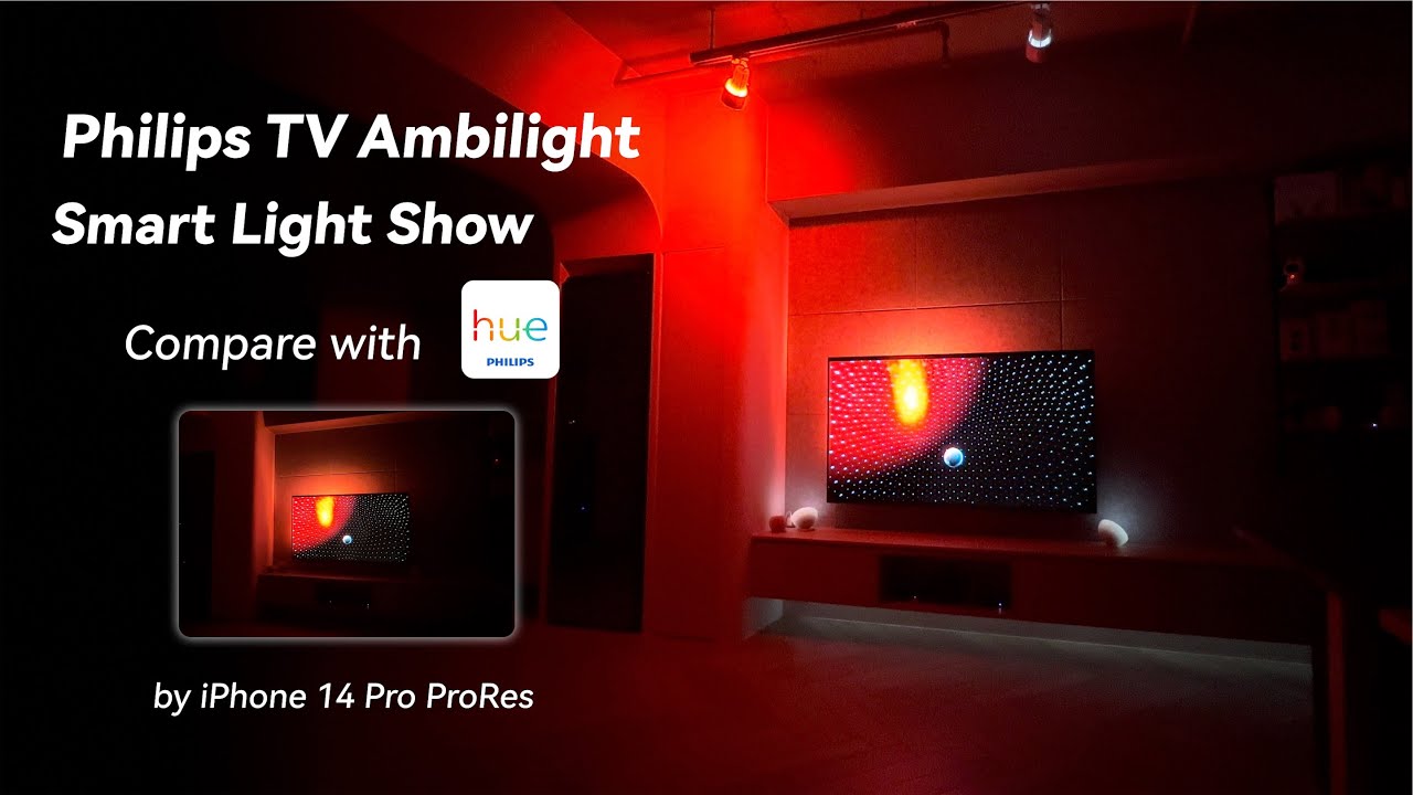 Philips 電視 Ambilight 沉浸式情境燈光效果 / 65OLED706 + Hue Light / iPhone 14 ProRes 影片拍攝 - YouTube