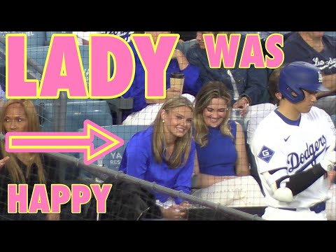 A lady was happy to see OHTANI. \
