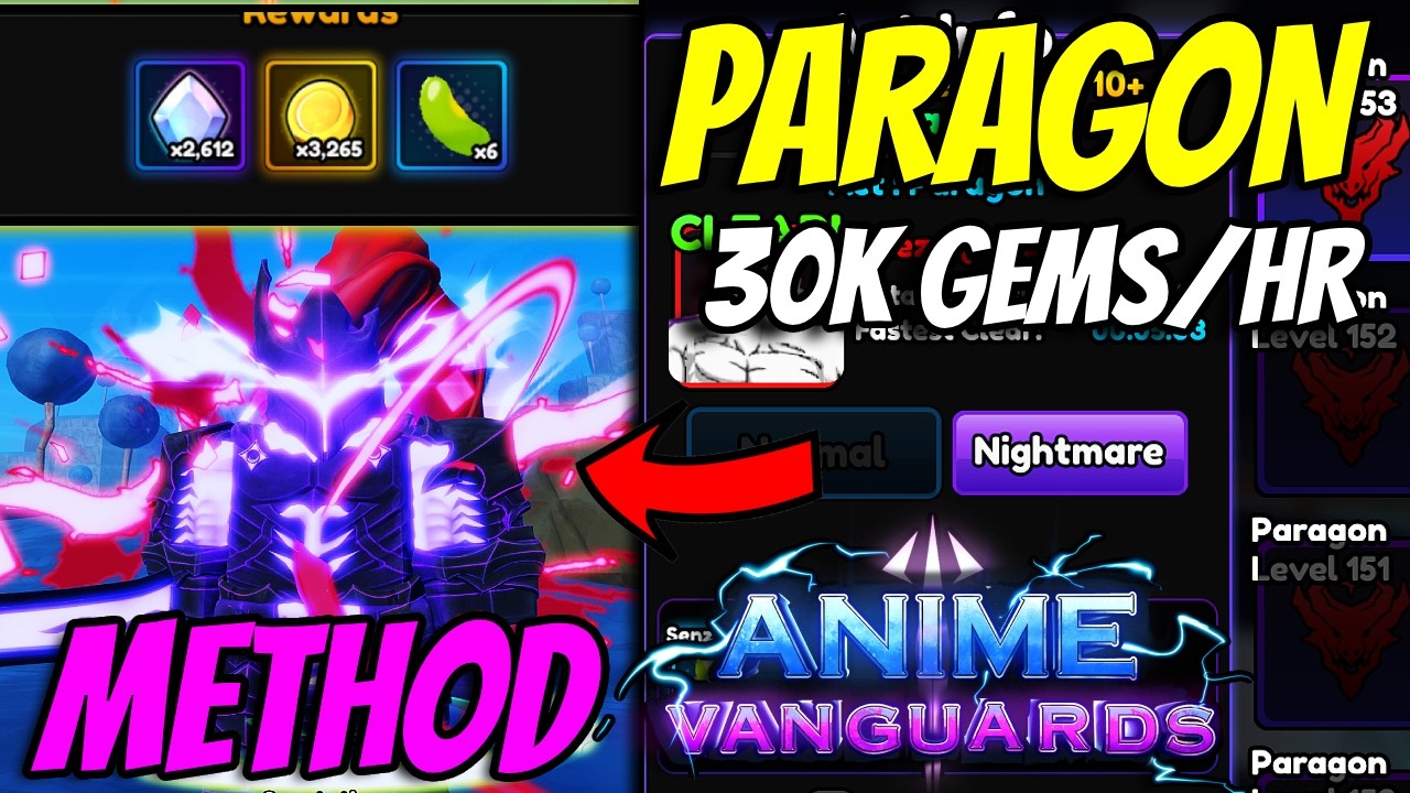 *BEST* Paragon Gem Method In Anime Vanguards Update 0.5 (30k Gems/Hour ...