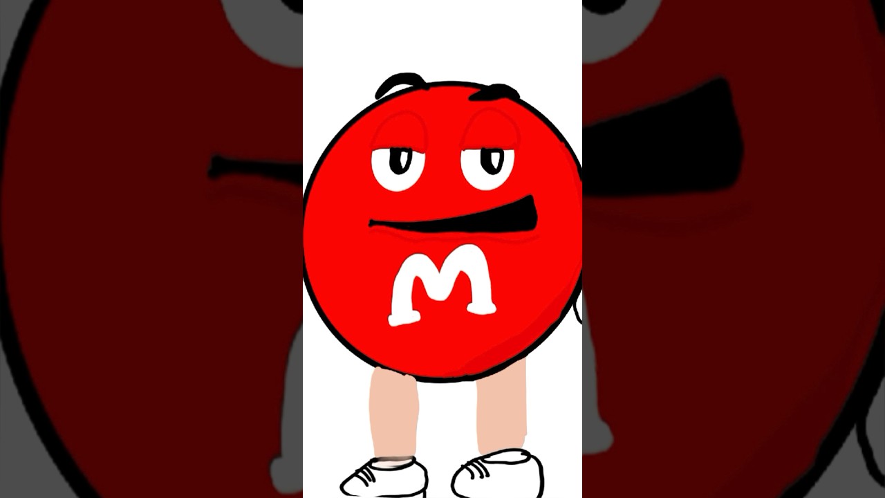 Drawing the red M&M #art #shorts - YouTube