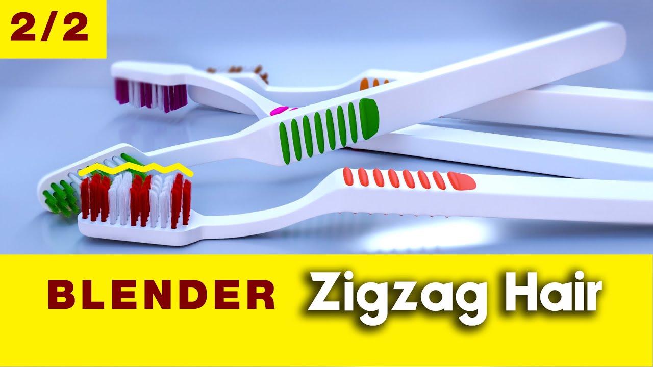 How to model a ZIGZAG Bristles Toothbrush | blender modelling tutorial ...
