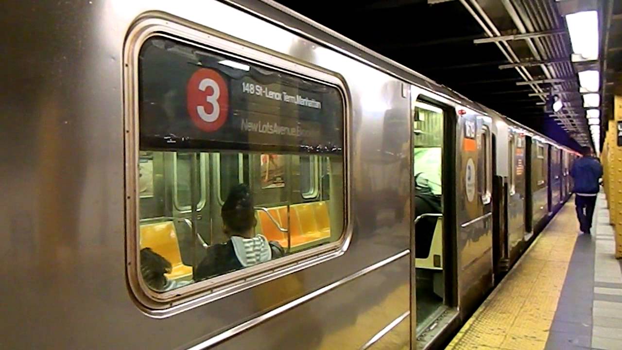 MTA NYCTA Harlem 148 St Bound R62 3 Train @ Crown Heights Utica Ave ...
