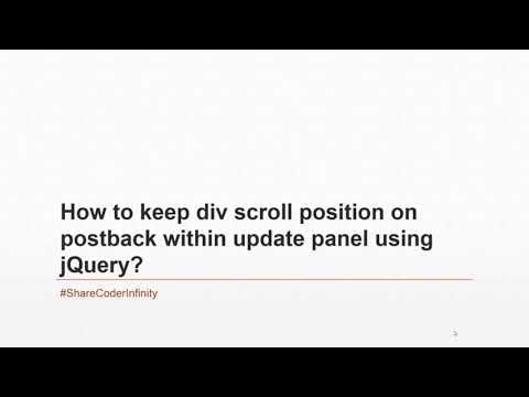 Keep Table Scroll Position | Within UpdatePanel | Using JavaScript | ASP.NET | C# - YouTube