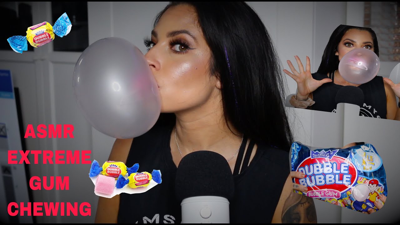 ASMR | 30 mins of Extreme Gum Chewing (big bubbles) - YouTube