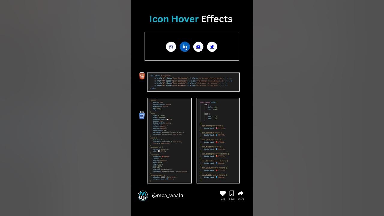 Master Icon Hover Effects | HTML & CSS Project Challenge #shorts #viralshorts - YouTube