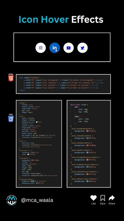 Master Icon Hover Effects | HTML & CSS Project Challenge #shorts #viralshorts - YouTube