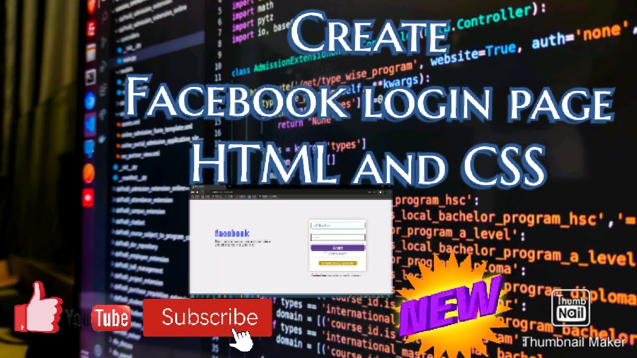 💻💻Create Facebook login page || Only HTML and CSS || Sahil Gupta 🇳🇵🇳🇵💻💻 ...