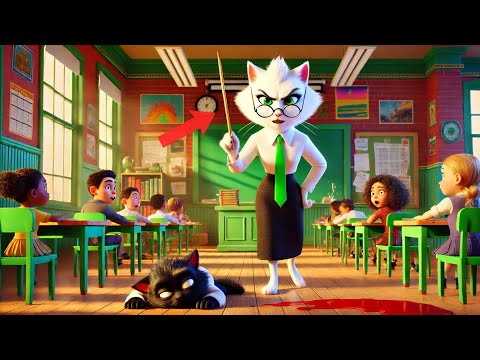 Smart Black Kitten Bullied by Racist Teacher 😿💔 #ai #catvideos #story #aicat