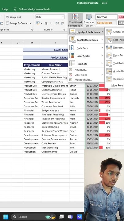 Excel Tutorial Highlighting Past Due Dates Exceltech Excelhacks Exceltips Myexceltutor