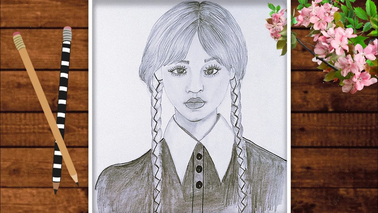 How to Draw Wednesday Addams |Drawing Tutorial (step by step ...