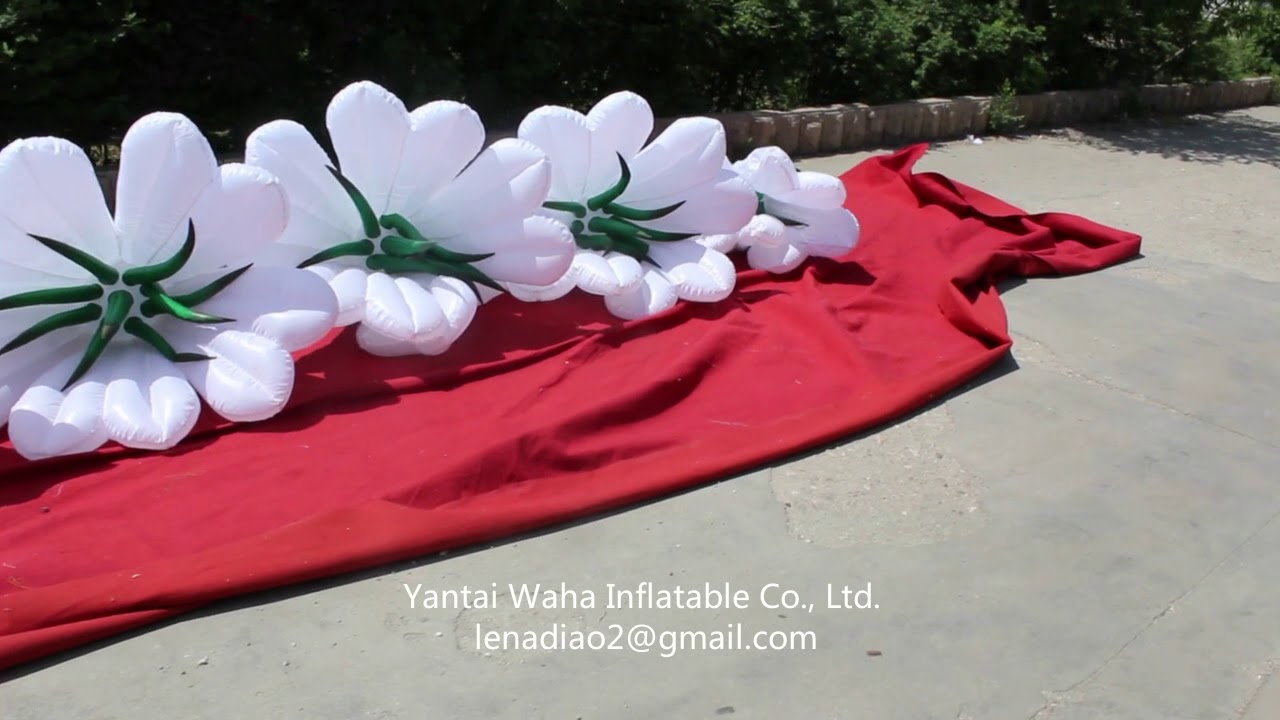 Wedding Stage Decoration Inflatable Flower Chain open one by one - YouTube