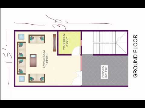15x30 house plan | 15feet by 30 feet house design | 3mx9m house map ...