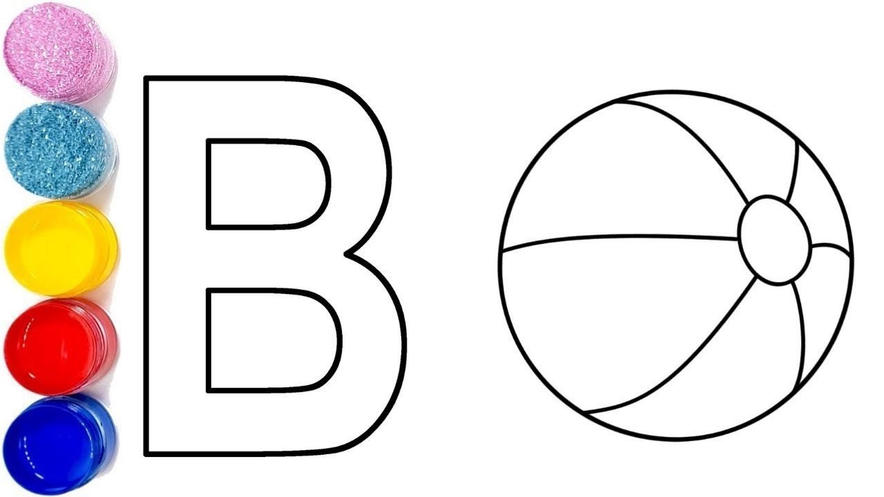 B For Ball | Drawing Alphabet B For Kids | In easy way | - YouTube