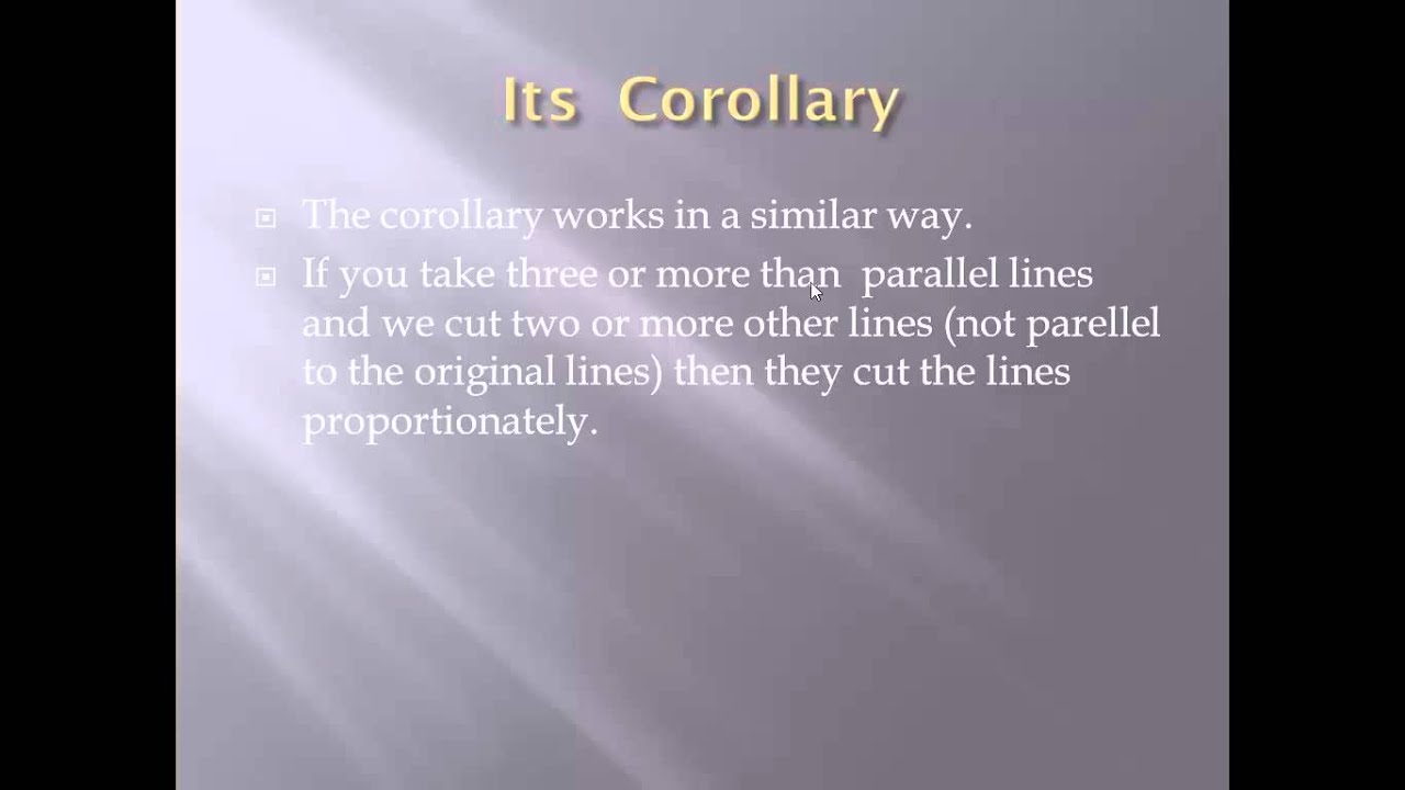 The Side Splitter Theorem - YouTube