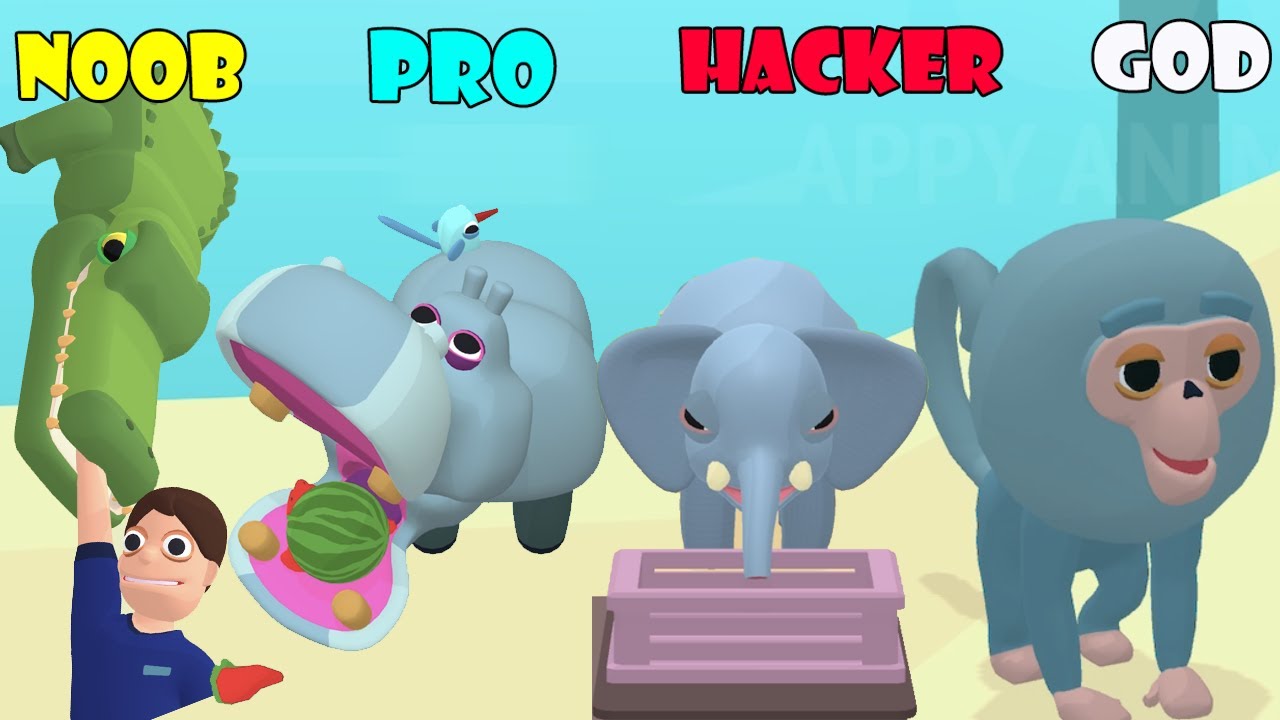 NOOB vs PRO vs HACKER vs GOD - Zoo - Happy Animals - YouTube