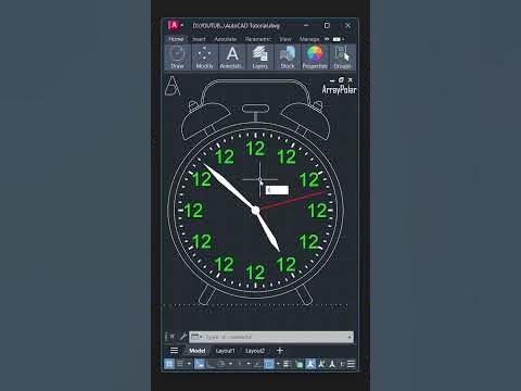 ArrayPolar, TCount, Rotate (referance) - AutoCAD Tutorial #architecture #civilengineering # ...